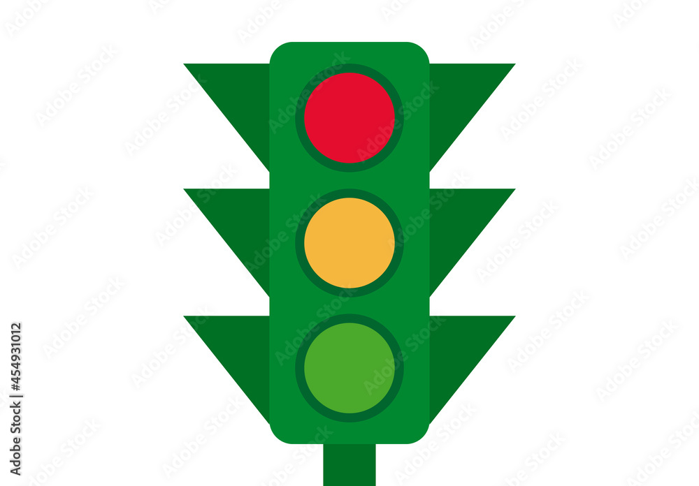 Icono de semáforo verde en fondo blanco. Stock Vector | Adobe Stock