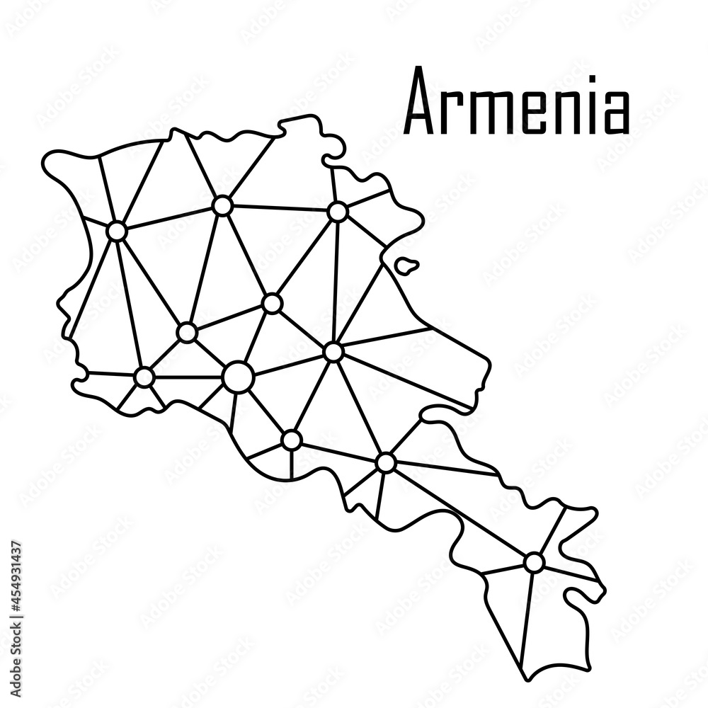 Armenia map icon, vector illustration in black isolated on white ...