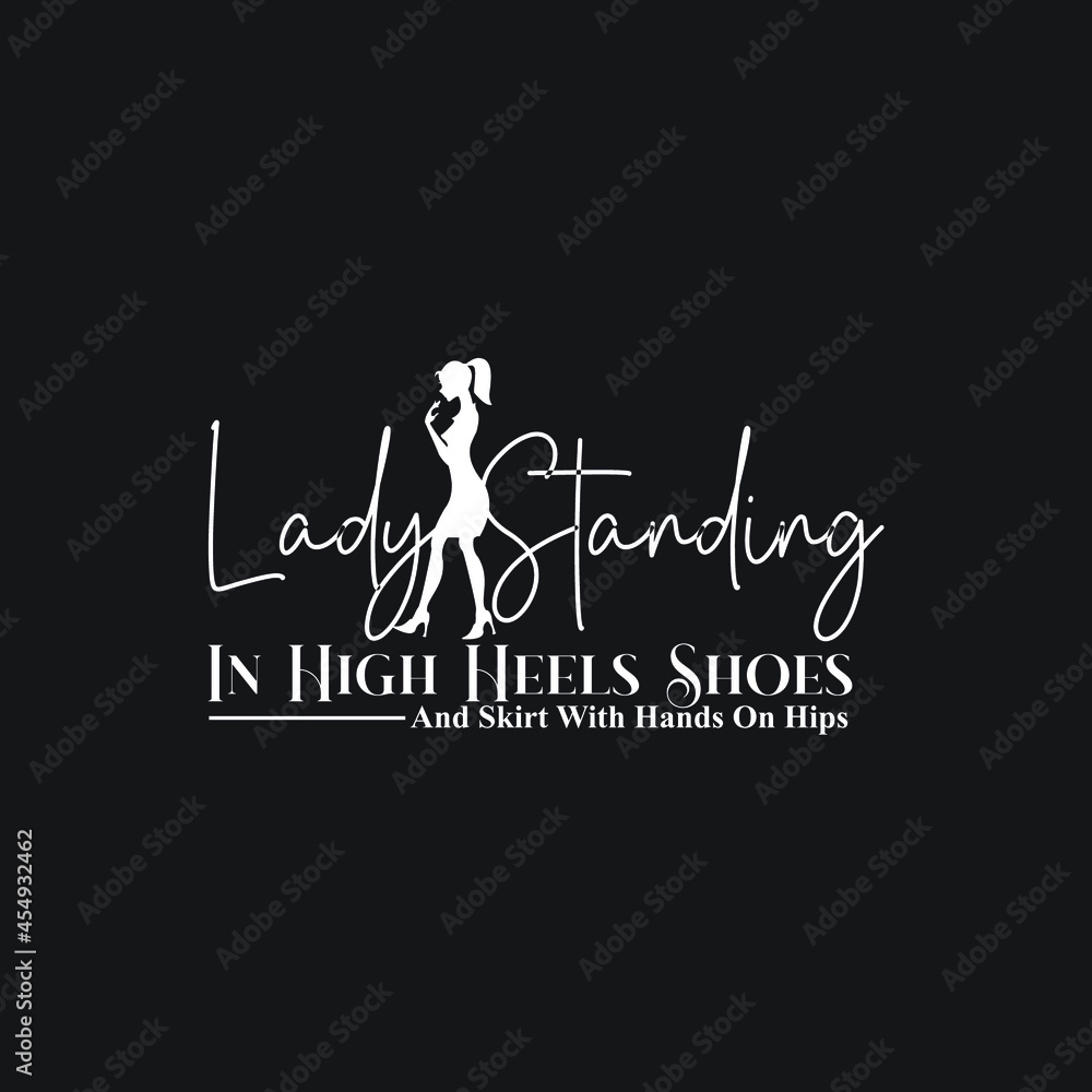 lady standing in high heels shoes logo exclusive design inspiration ...