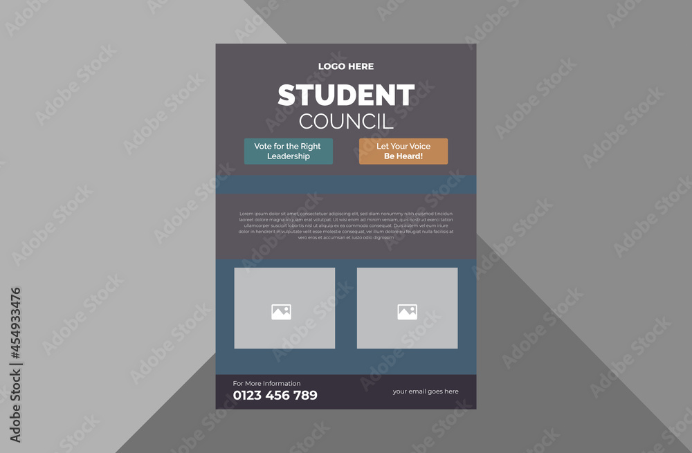 student council flyer design template. student education council poster ...