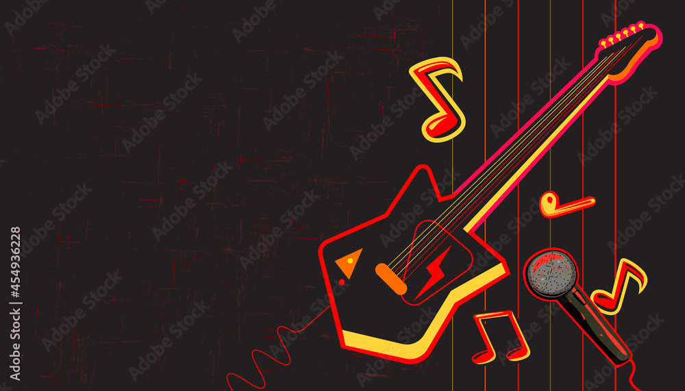 Vector illustration of rock music background design template for music ...