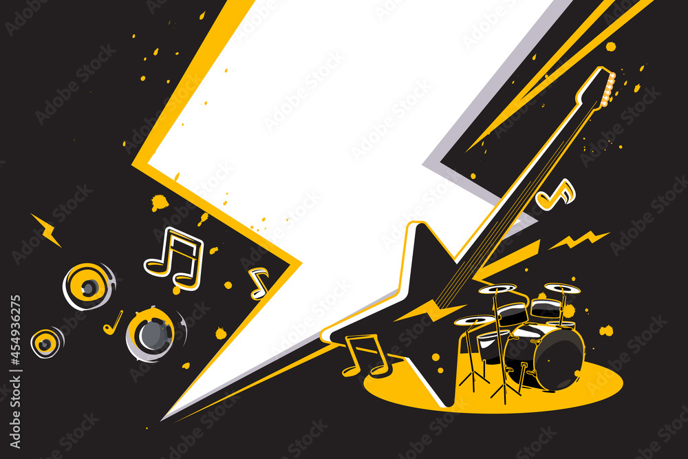 Vector illustration of rock music background design template for music ...