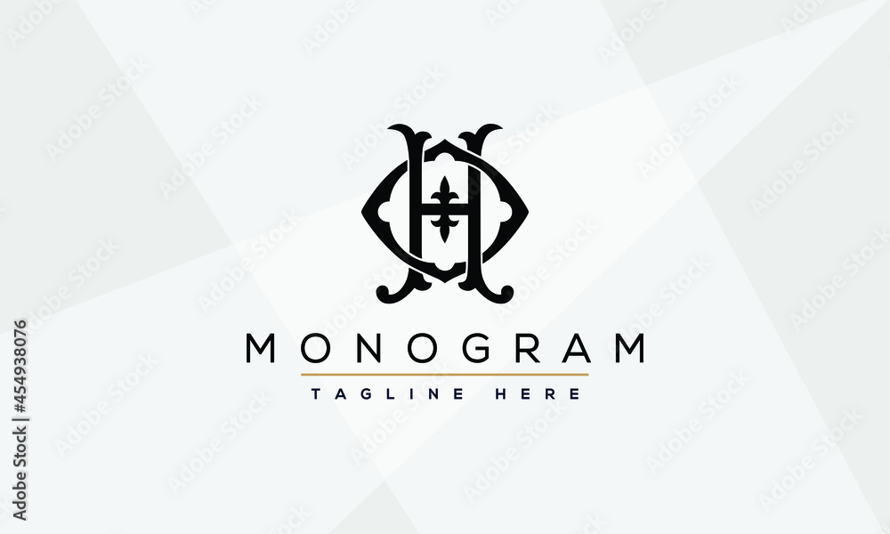 Initial based HO, OH, logo template. Unique monogram alphabet letters ...