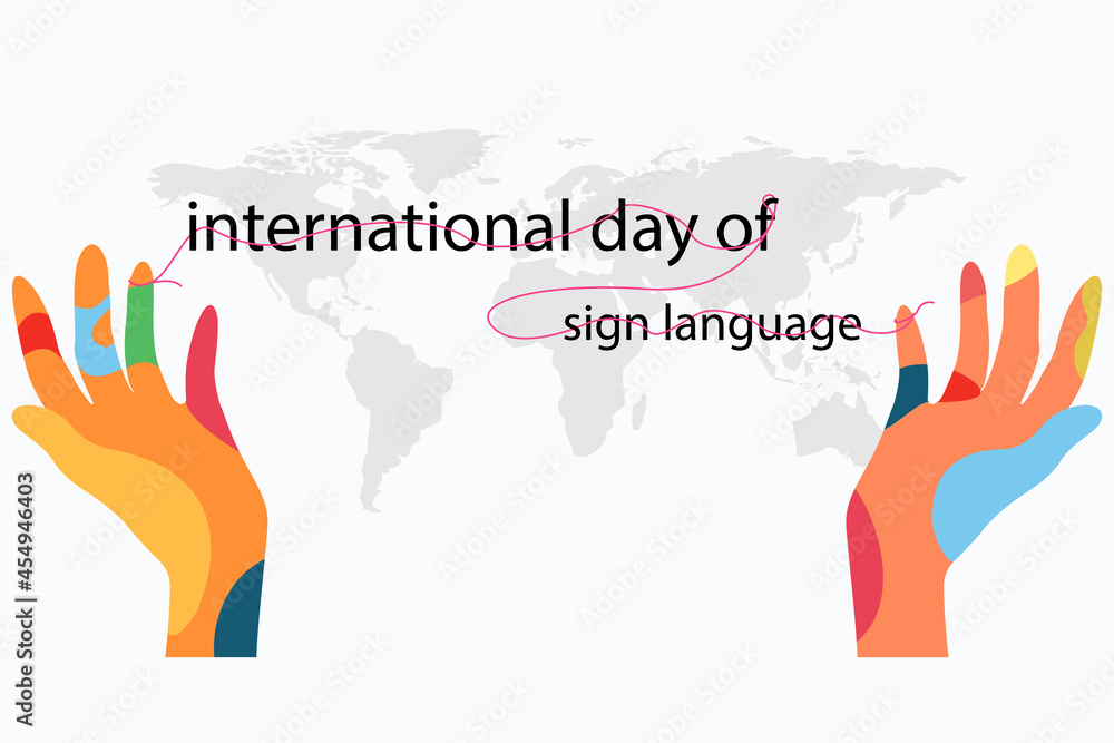Vector design International day of sign language or World deaf day ...