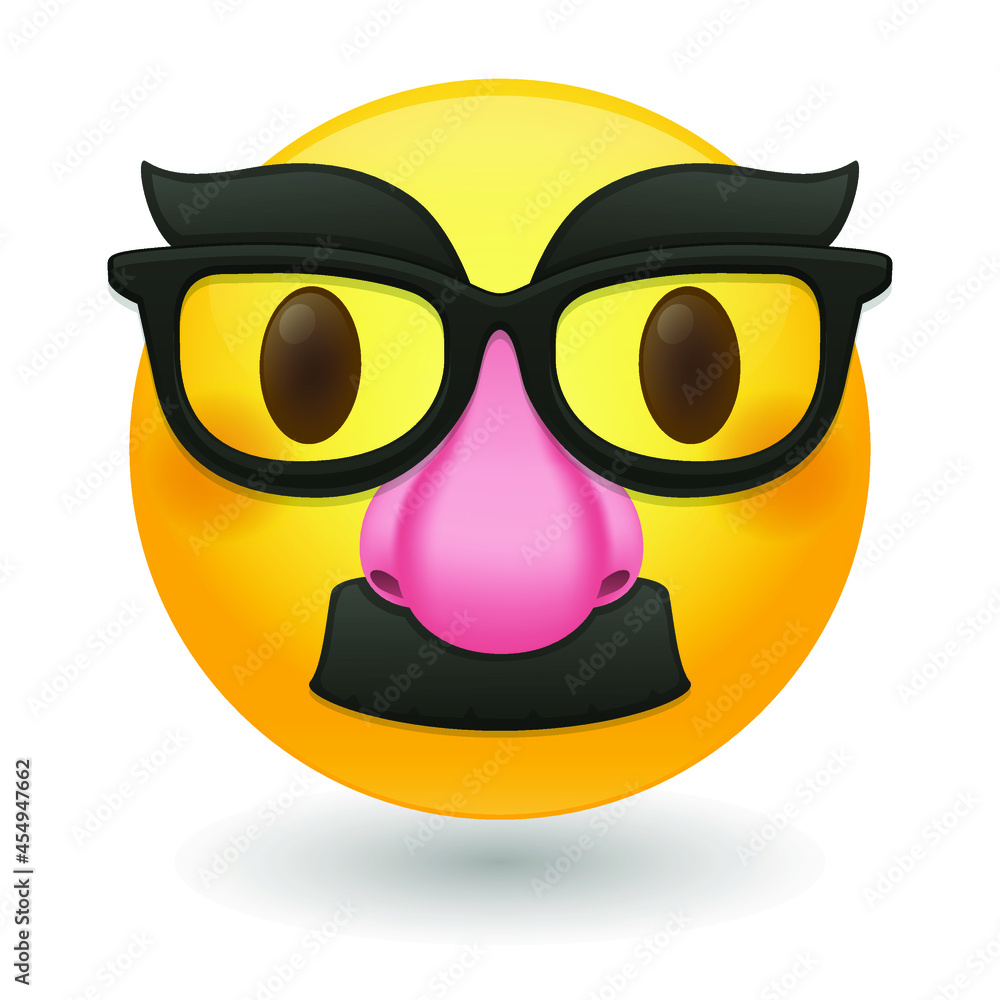 Disguised Emoji Icon Illustration Sign. Groucho Detective Vector Symbol ...