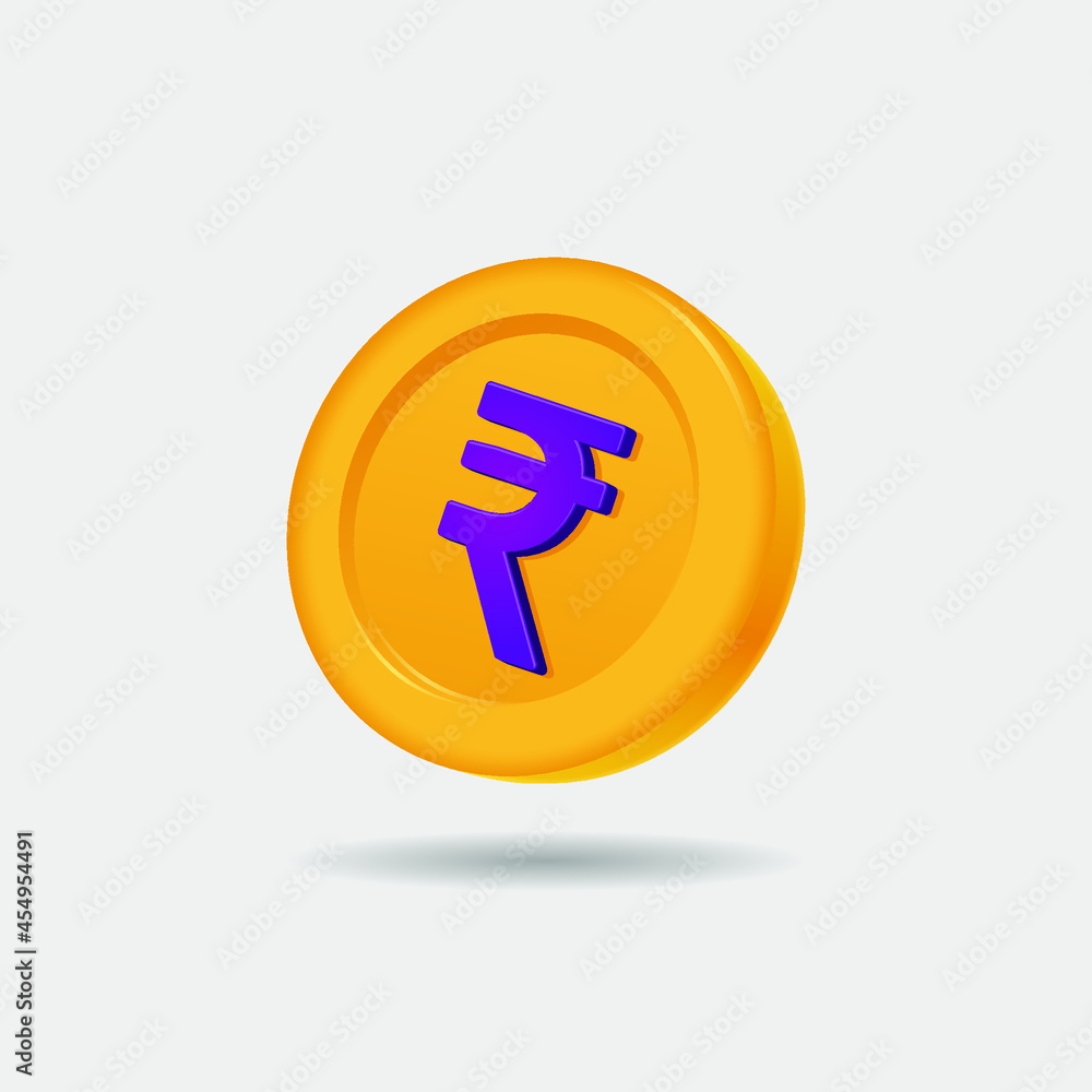 3D icon of Indian Rupee coin Stock Vector | Adobe Stock