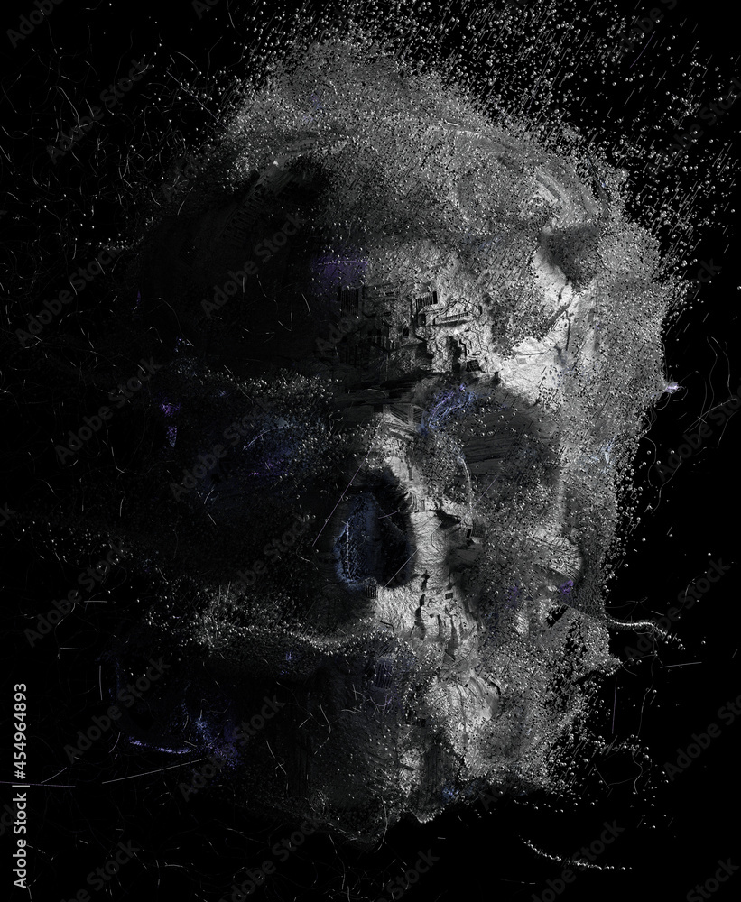 3d render of abstract art with surreal scary creepy spooky halloween ...