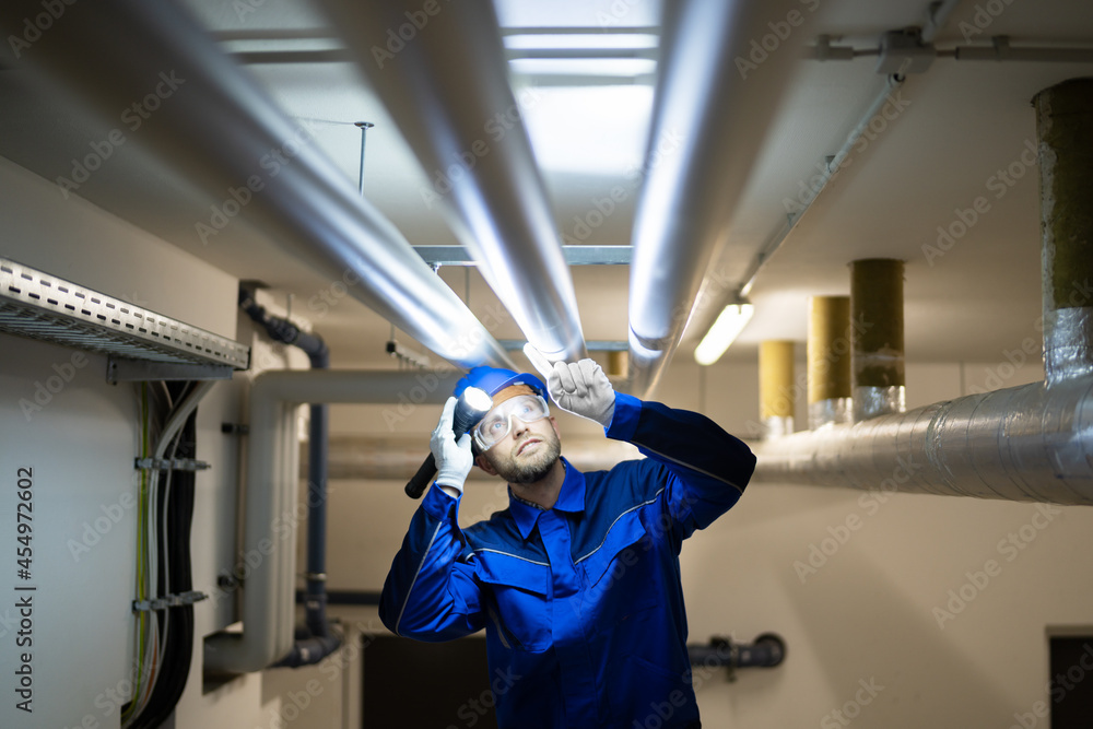 PVC Water Pipe Inspection By Construction Stock Photo | Adobe Stock