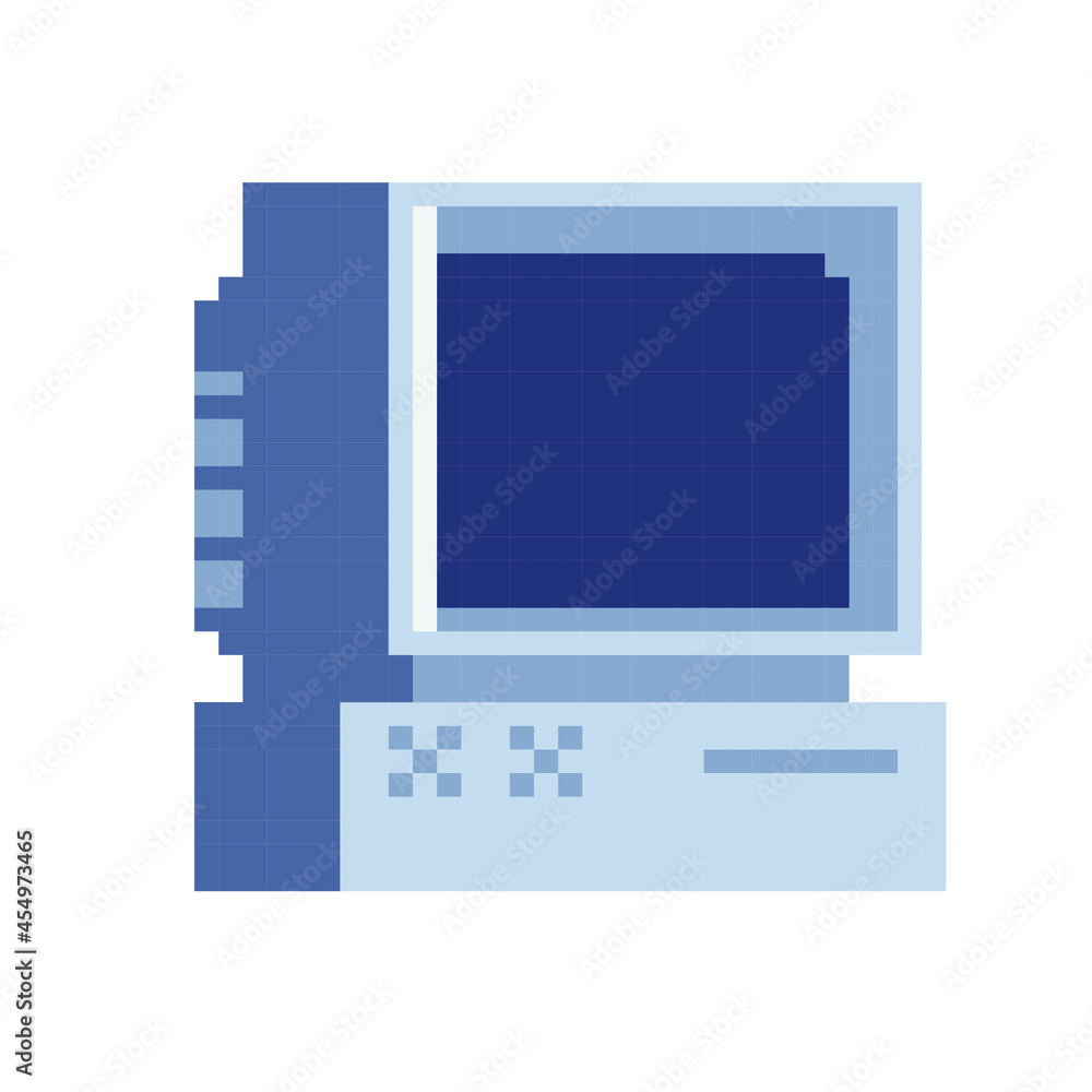 Old school computer icon. Pixel art style. Web site design. 8-bit ...