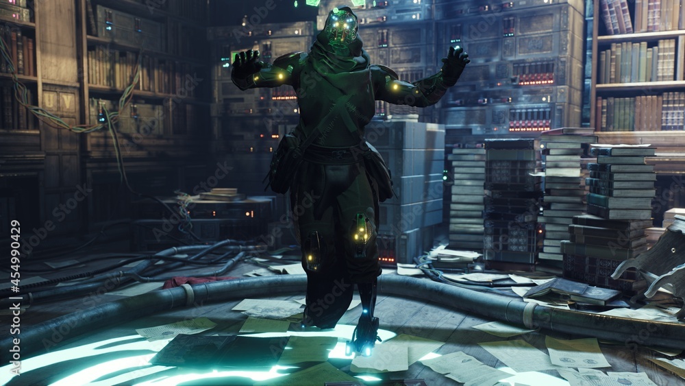 Cyber Monk practices cyber magic in his high-tech and futuristic ...