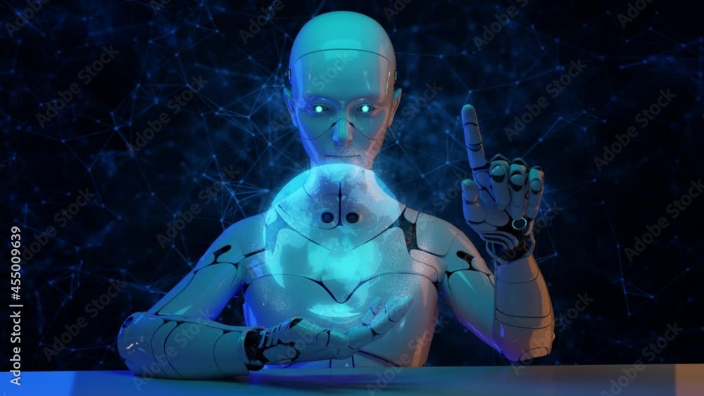 Digital smart world metaverse, 3D AI artificial intelligence robot ...