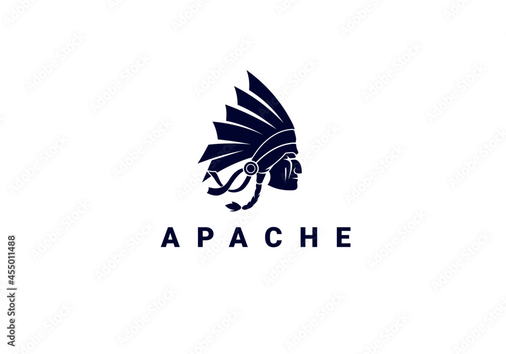 Vetor de brave; chief; chieftain; circle; illustration; indian; male ...