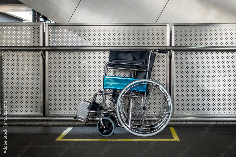 Wheelchair prepare for disability passenger at metropolitan subway ...
