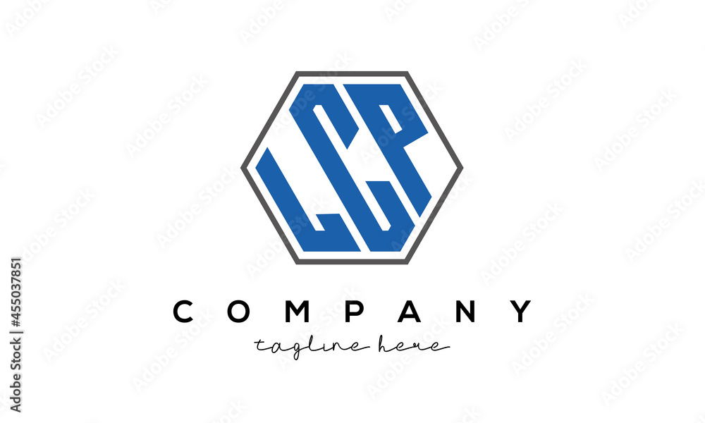 letters LCP creative polygon logo victor template Stock Vector | Adobe ...