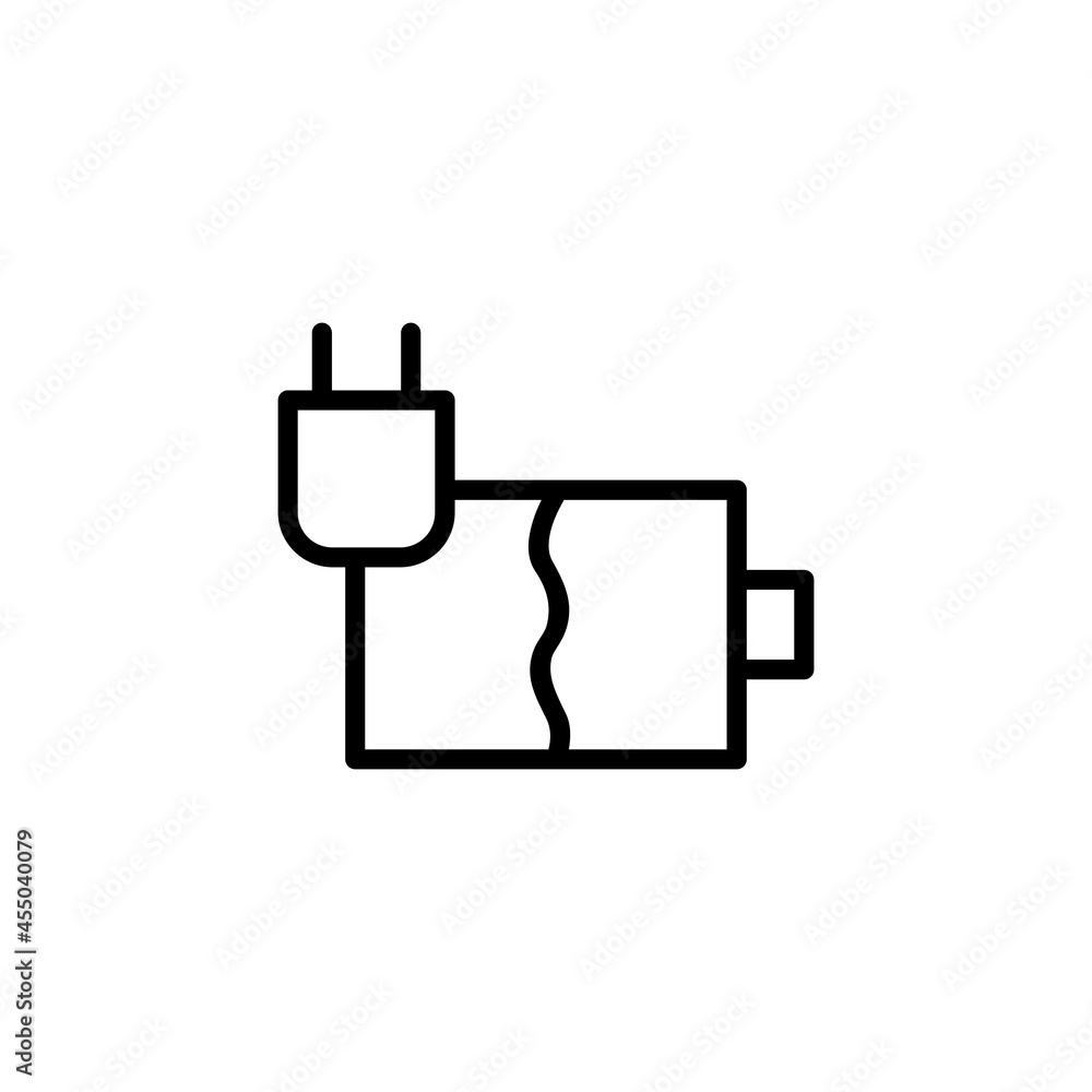 50 Percent Battery Technology Gadget Vector Logo Monoline Icon Symbol ...