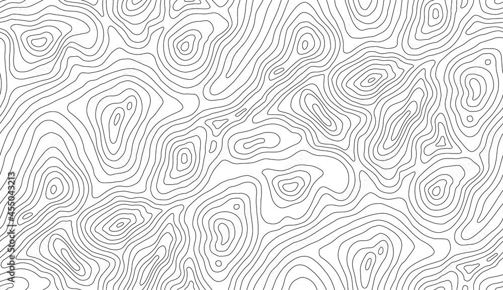 Seamless vector topographic map background. Line topography map ...