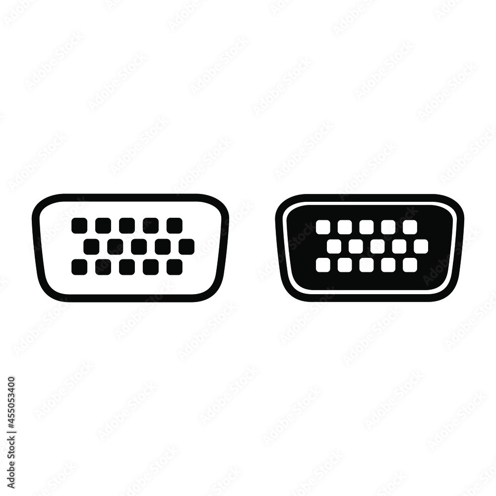 Poster Port VGA connector for a computer on a transparent background ...