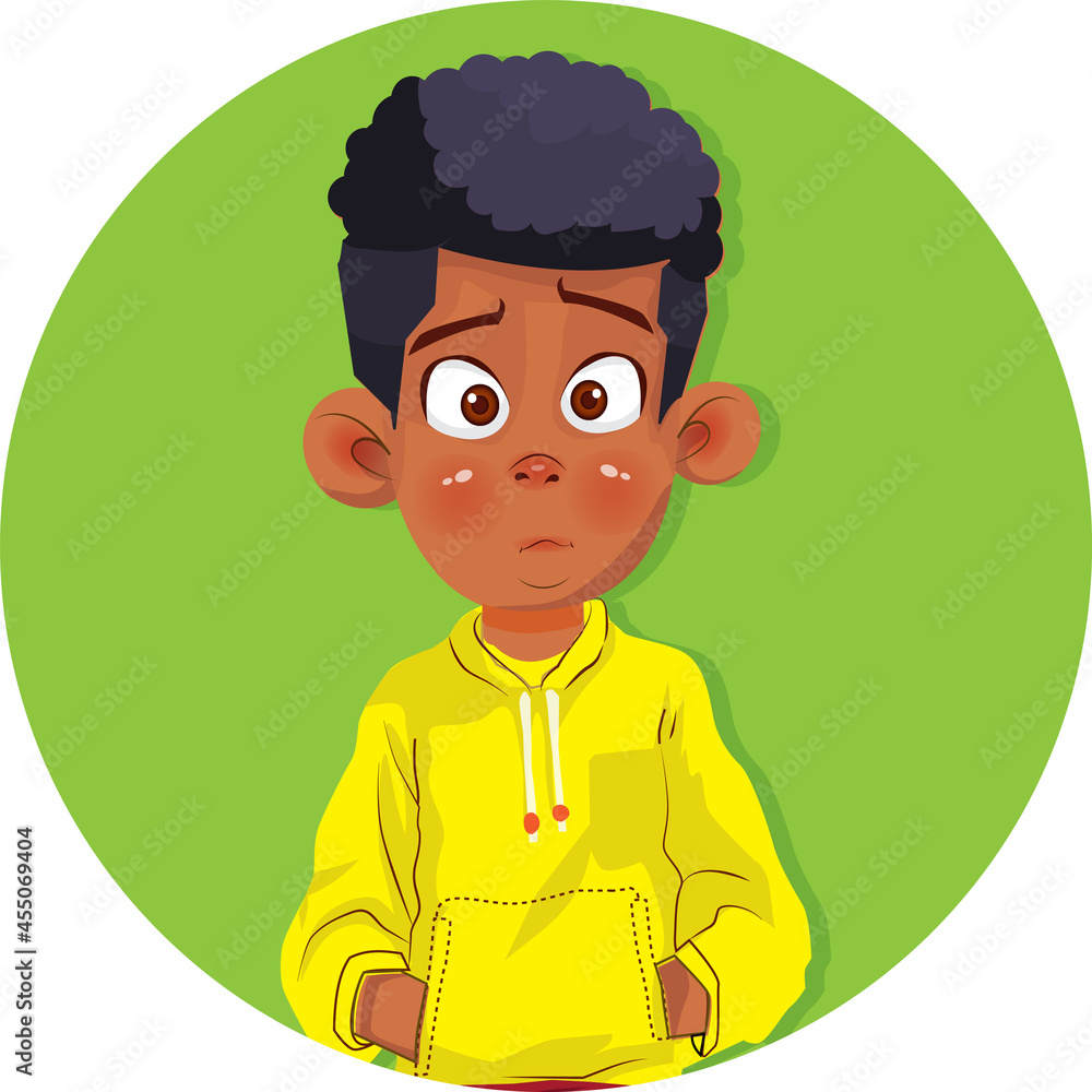 Cartoon African American boy Afro kid face Stock Vector | Adobe Stock