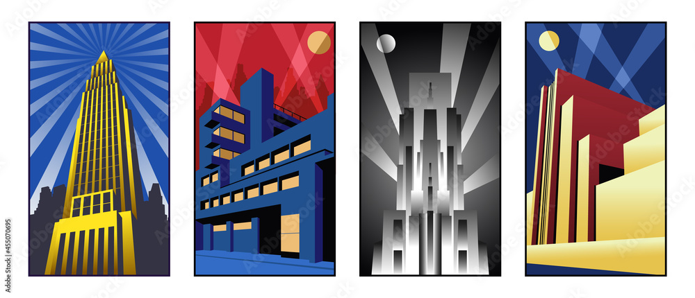 1920s Style Architectural Posters, Art Deco Buildings, Skyscrapers and ...