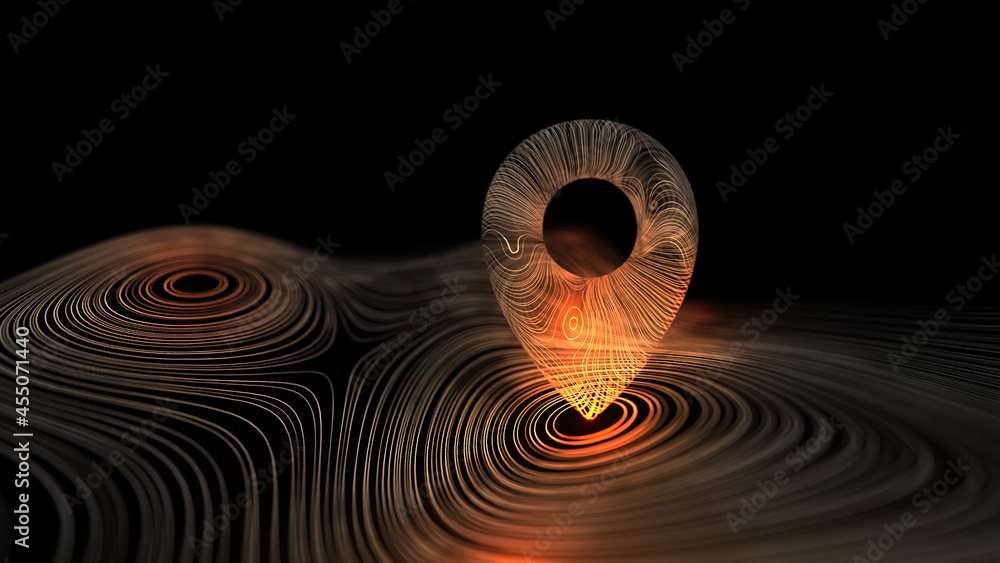 Geolocation target. 3d city geo-target and localization background ...