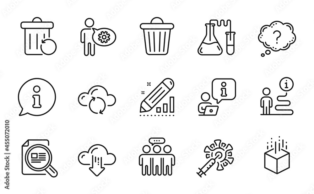 Science icons set. Included icon as Chemistry lab, Check article ...
