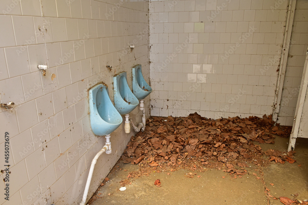 Ruined toilet and restroom of an old building Stock Photo | Adobe Stock