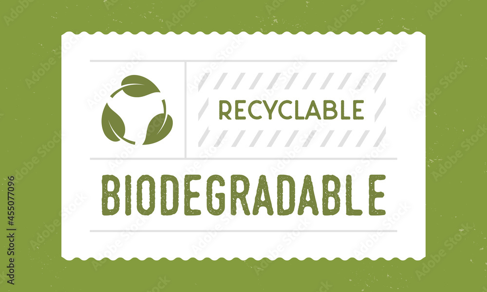 Biodegradable - vintage label template. Eco, Bio product vintage ...