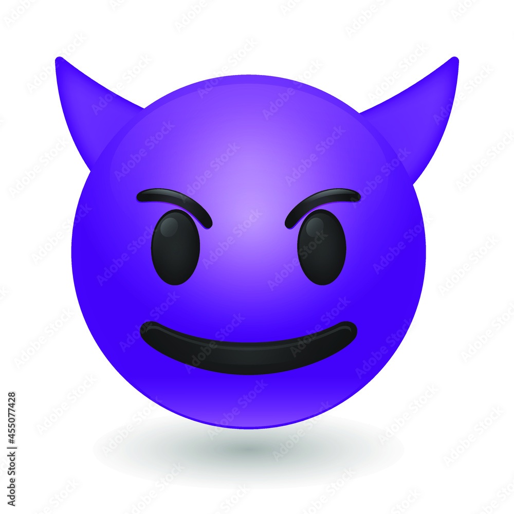 Smiling Face With Horns Emoji Icon Illustration Sign. Devil Vector ...