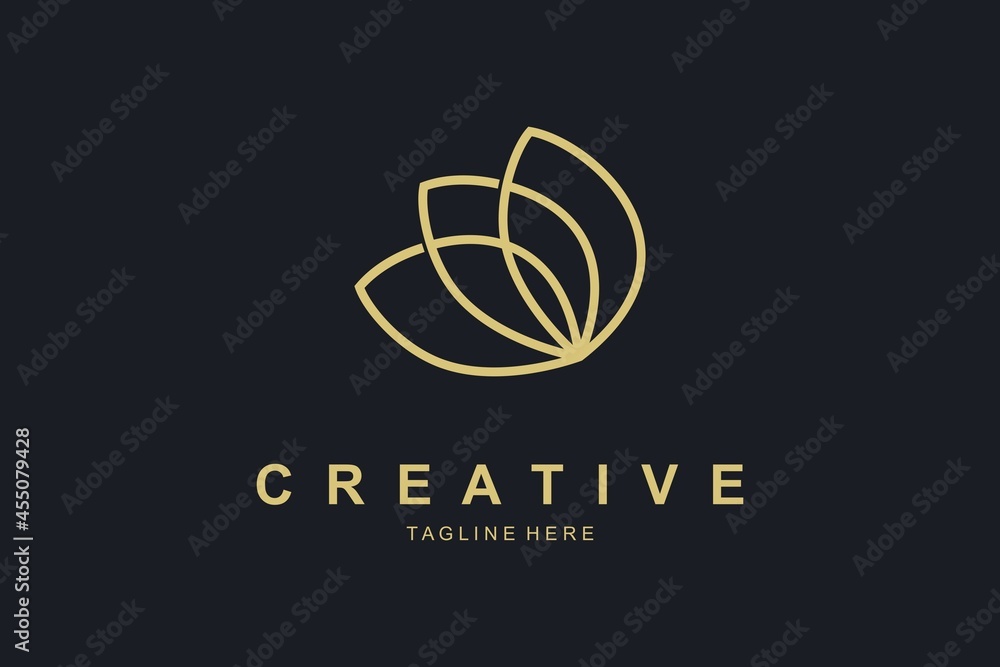 Nature Leaf Luxury Gold Logo Design Stock Vector | Adobe Stock