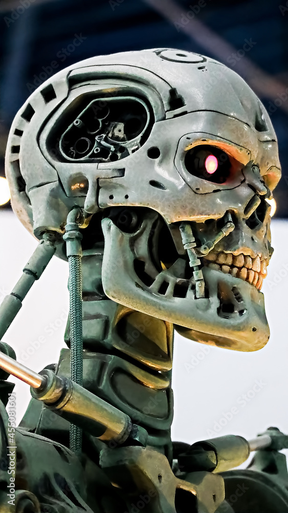 OSAKA, JAPAN - Apr 10, 2021 : Photo of the T-800 End skeleton from the ...