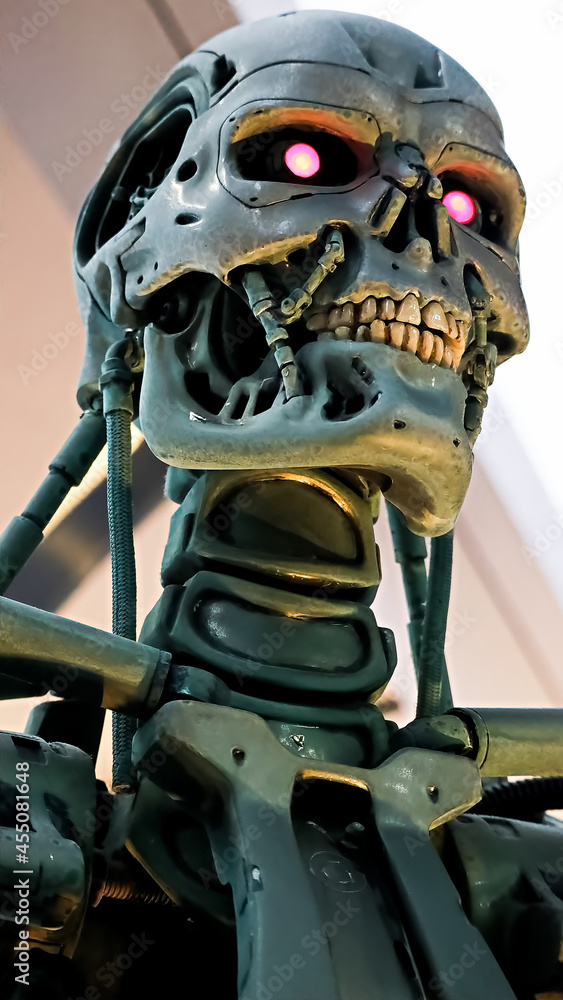 OSAKA, JAPAN - Apr 10, 2021 : Photo of the T-800 End skeleton from the ...