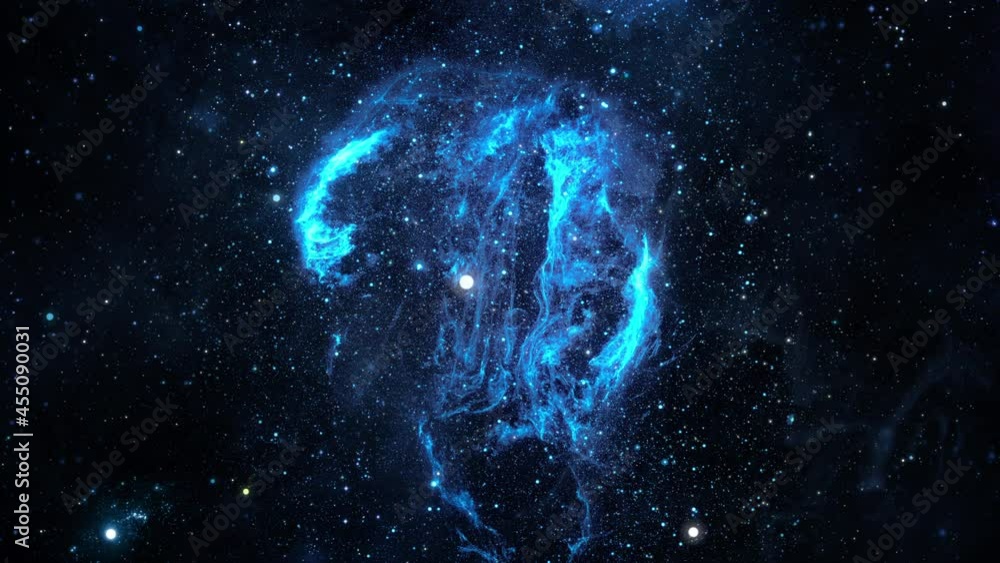 Seamless looping animation flying into the Nebula in Outer Space, also ...