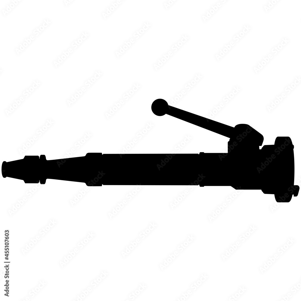 Vetor de Fire department fire brigade high pressure water jet nozzle ...