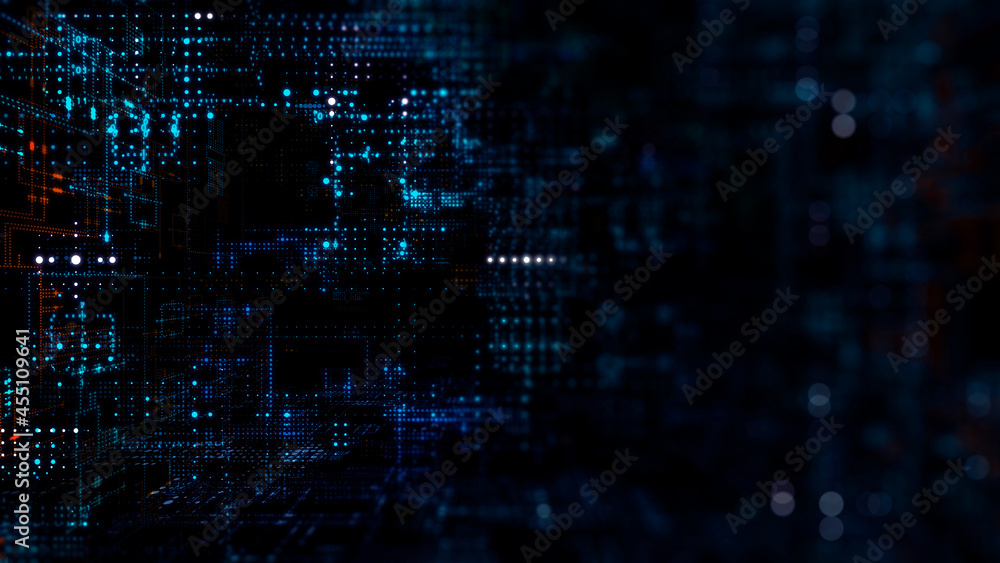 Abstract technology background/3d illustration. Colored background with ...