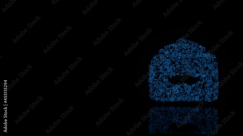 3d rendering mechanical parts in shape of symbol of mustache wax ...