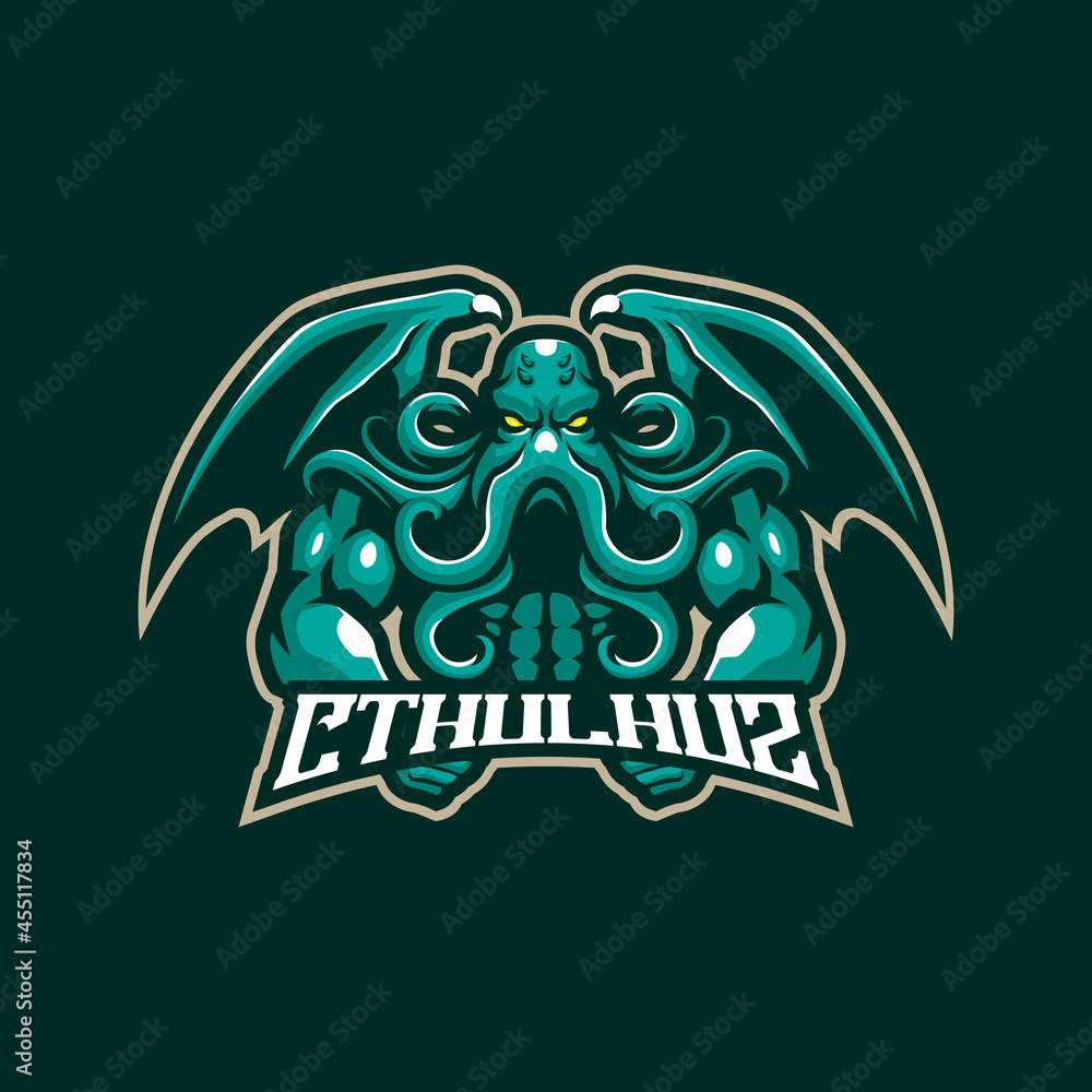 Cthulhu mascot logo design vector with modern illustration concept ...