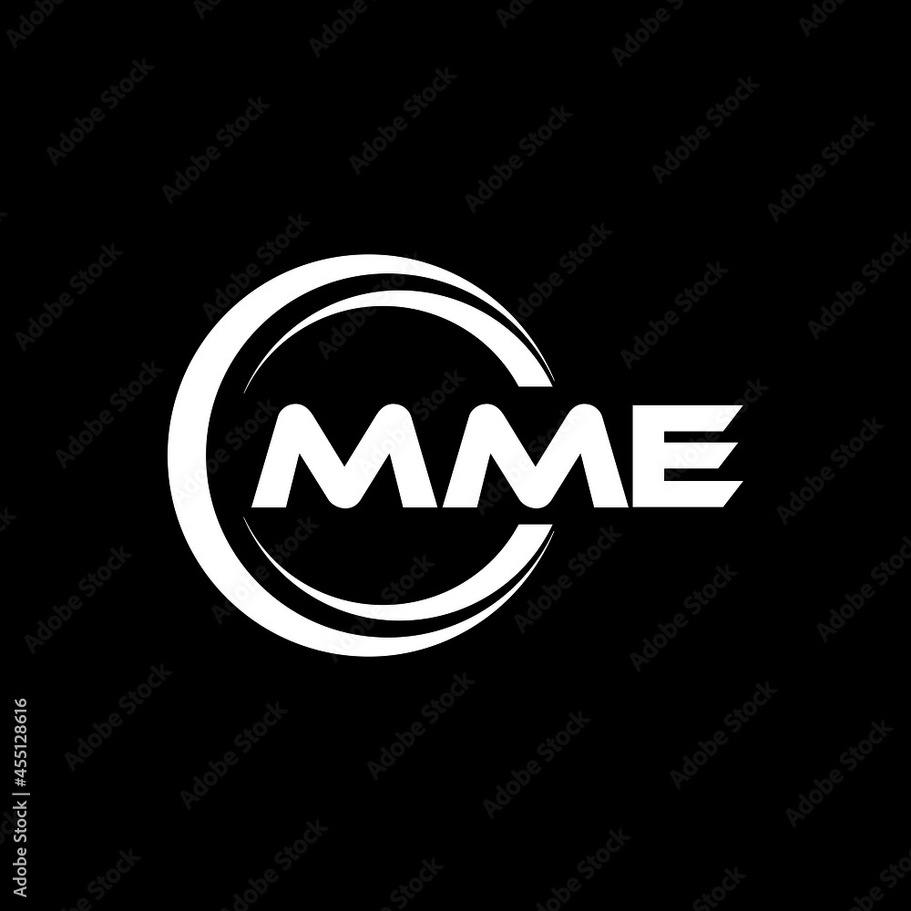 Vecteur Stock MME letter logo design with black background in ...