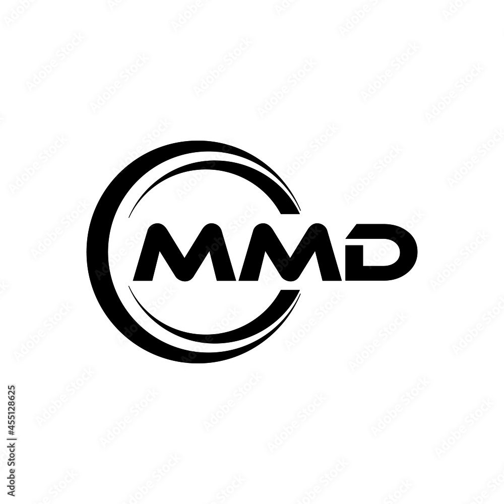 MMD letter logo design with white background in illustrator, vector ...