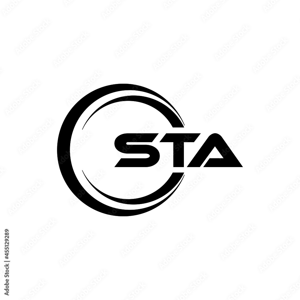 STA letter logo design with white background in illustrator, vector ...