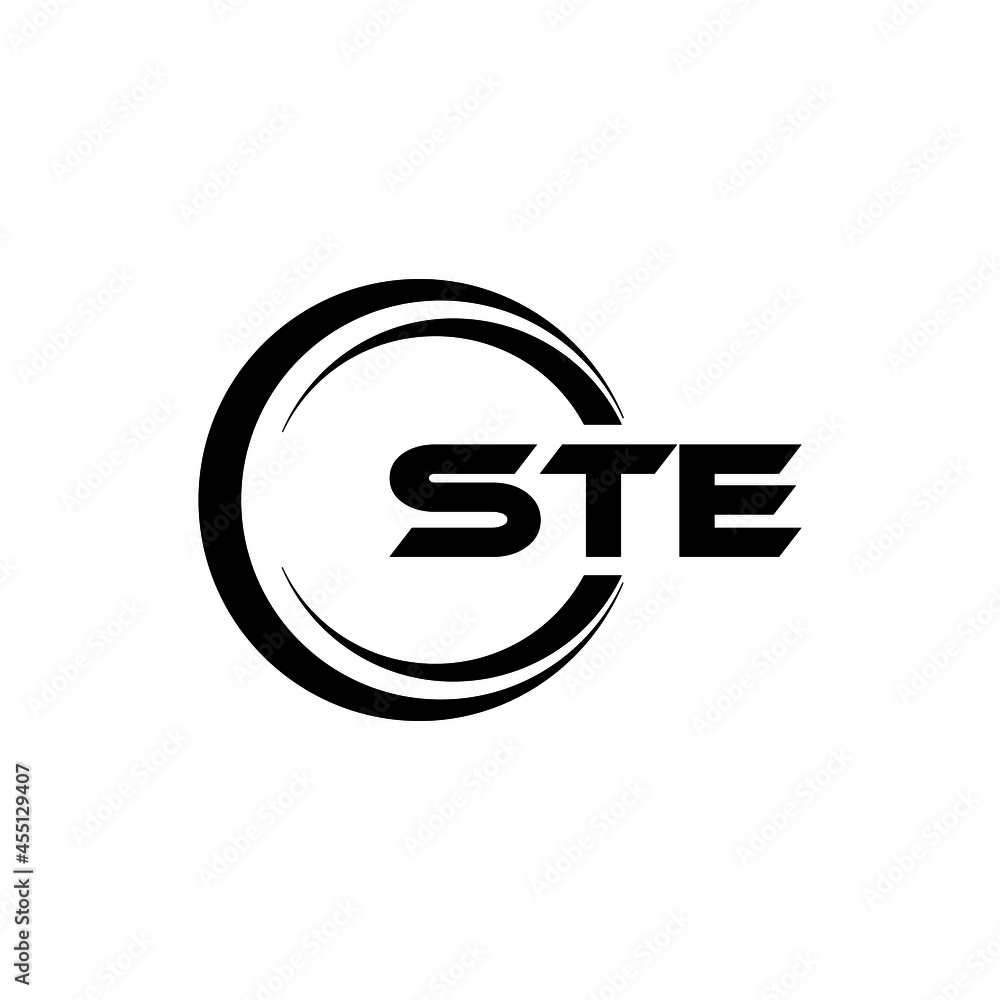 Vecteur Stock STE letter logo design with white background in ...