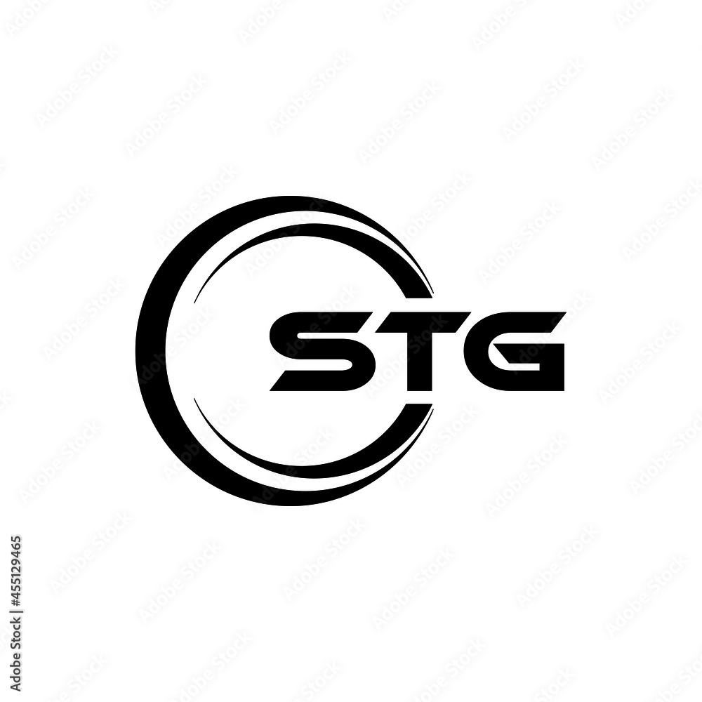 STG letter logo design with white background in illustrator, vector ...