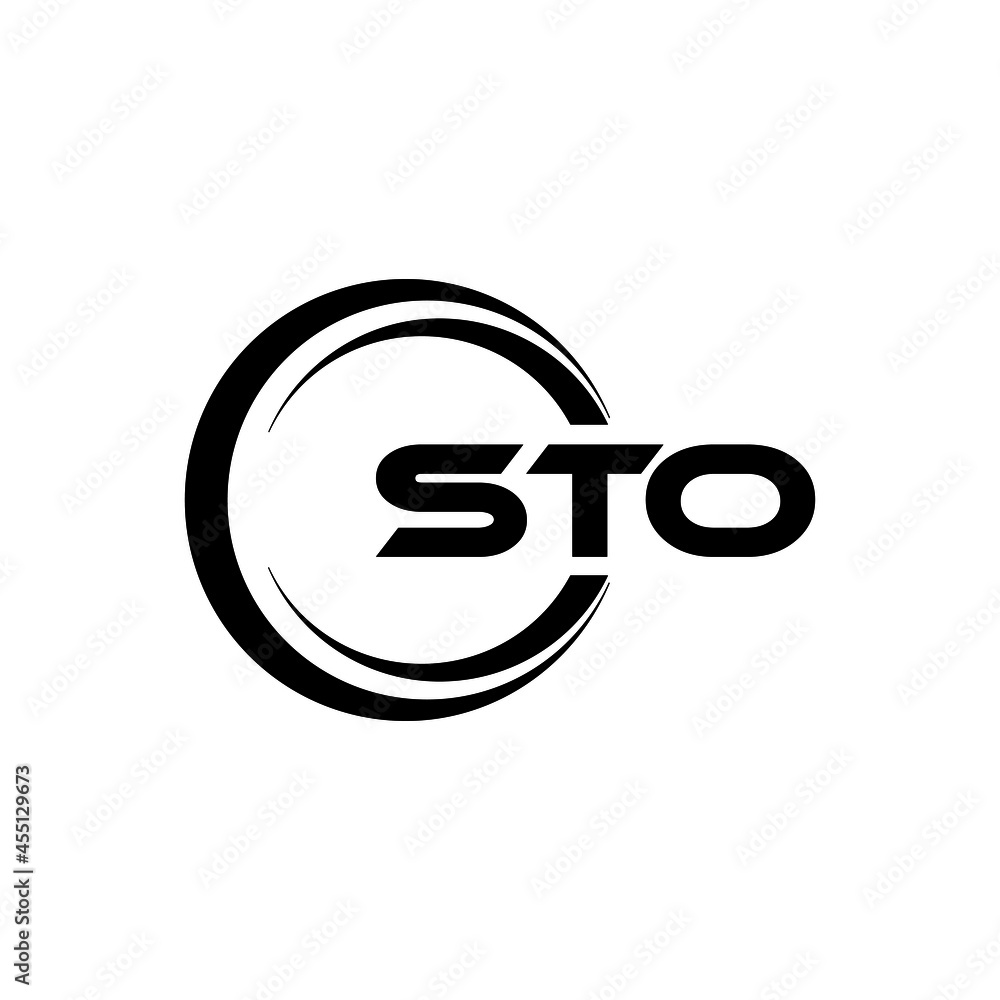 STO letter logo design with white background in illustrator, vector ...