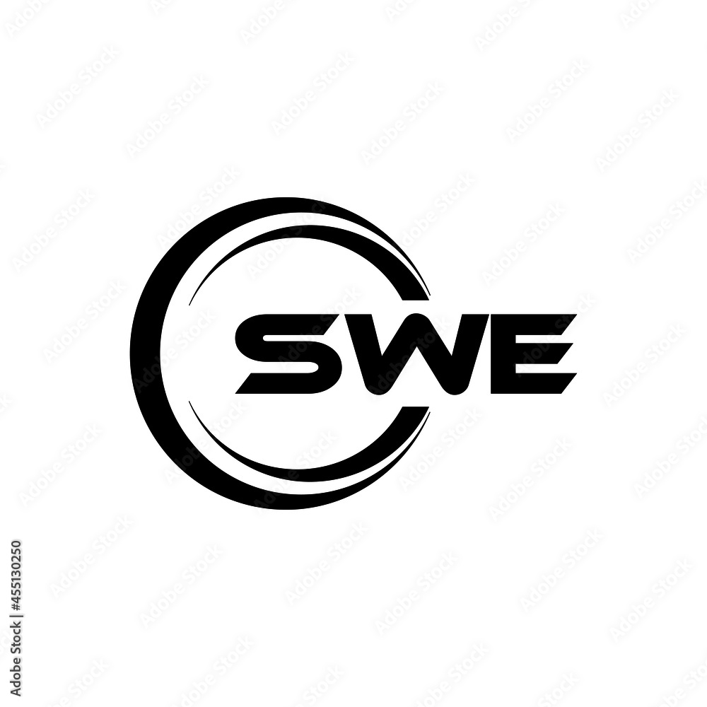 SWE letter logo design with white background in illustrator, vector ...