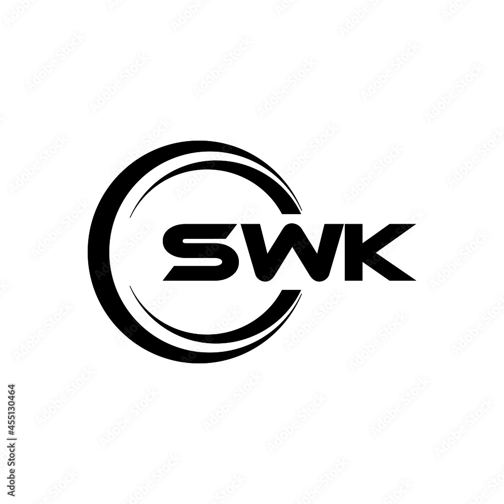 SWK letter logo design with white background in illustrator, vector ...