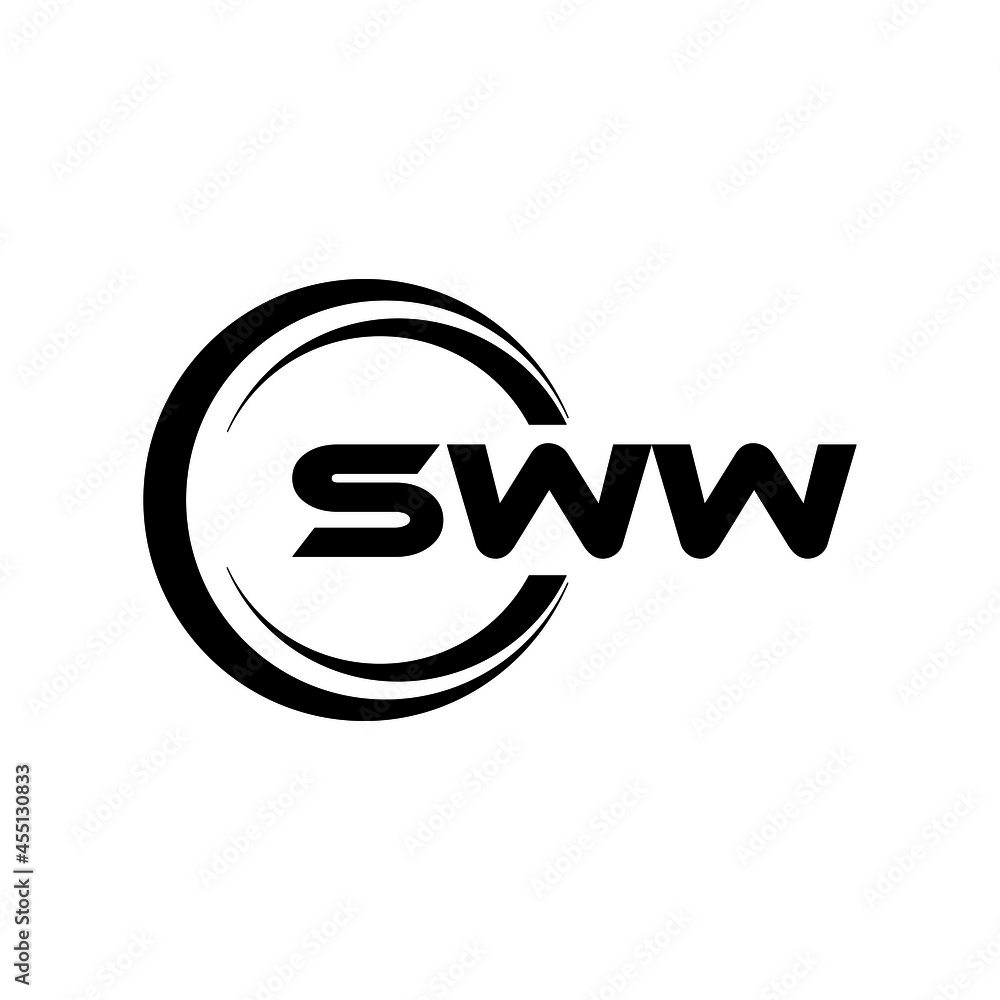 SWW letter logo design with white background in illustrator, vector ...