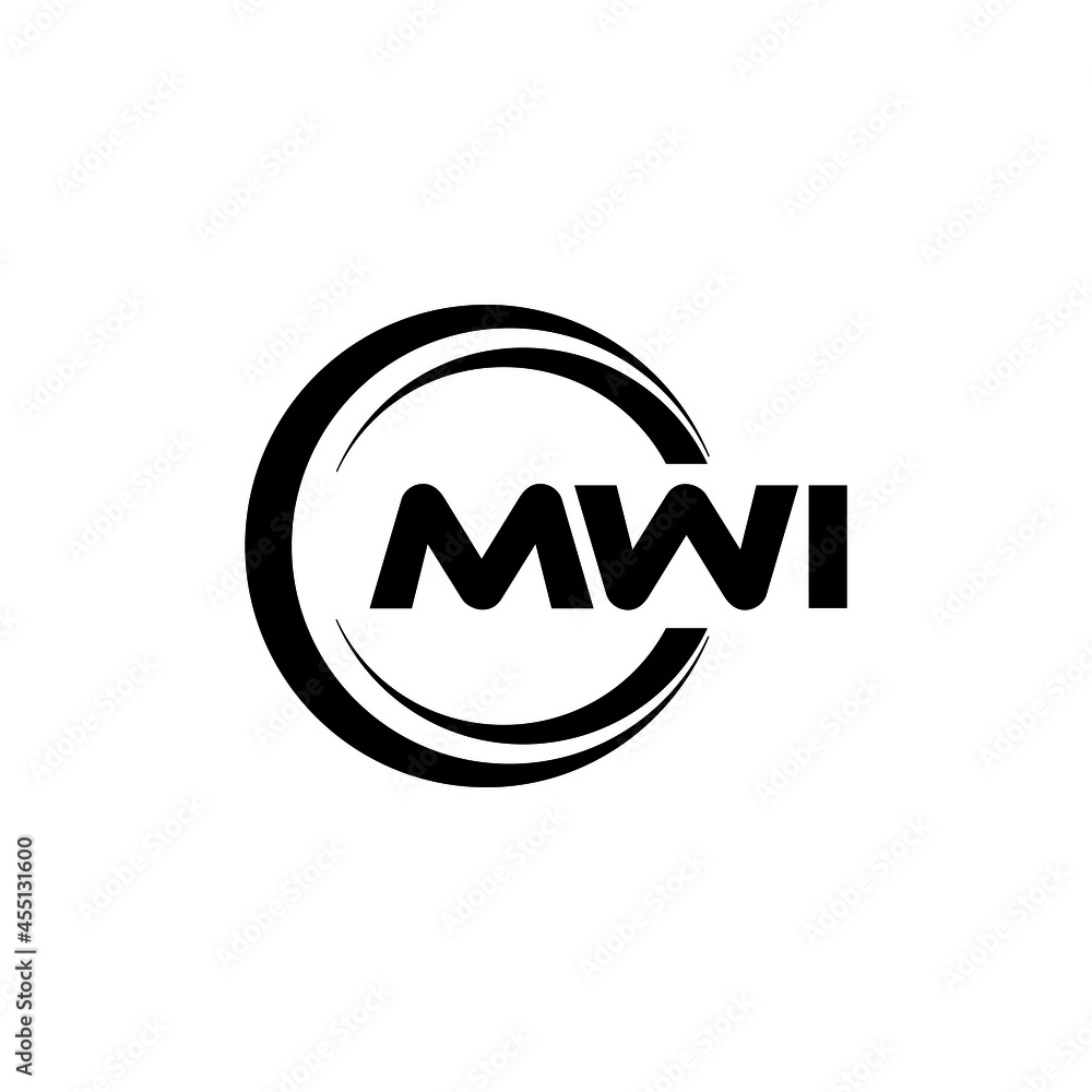 Vecteur Stock MWI letter logo design with white background in ...
