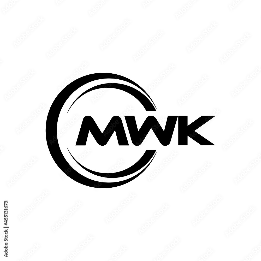 MWK letter logo design with white background in illustrator, vector ...