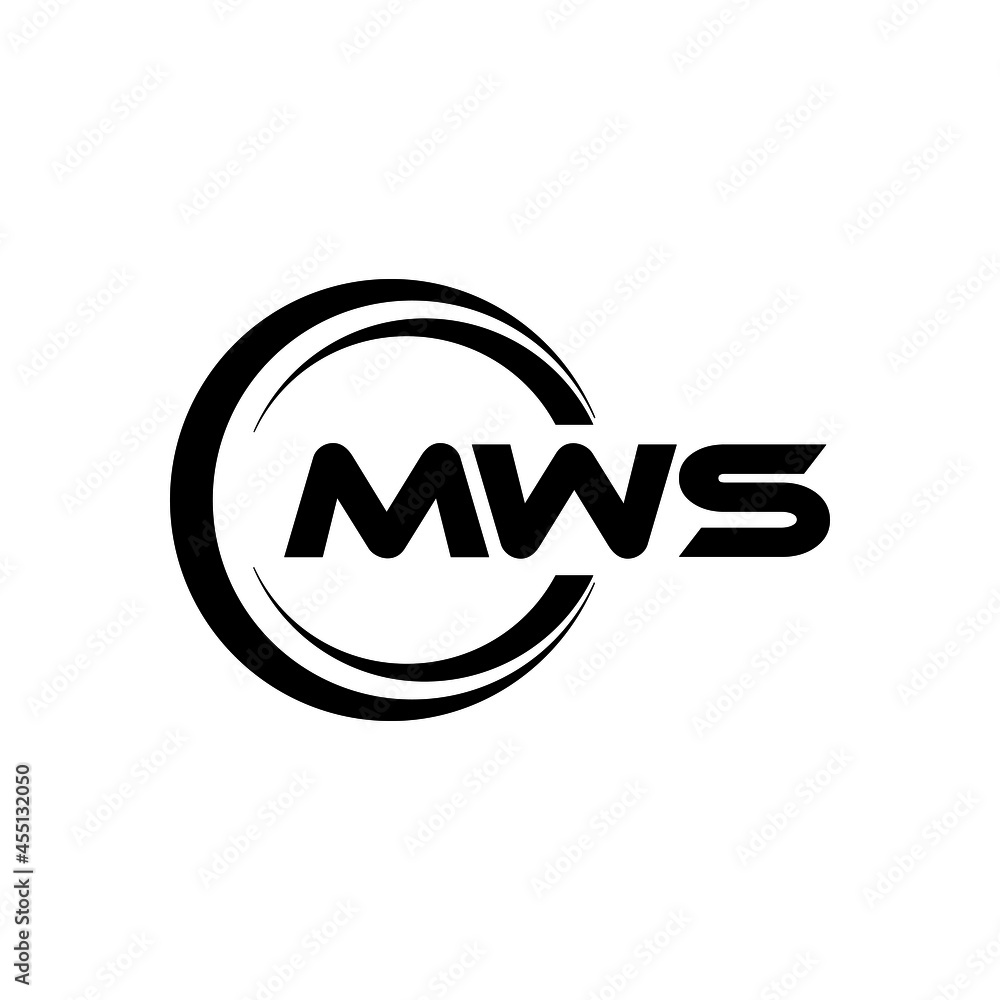 Vetor do Stock: MWS letter logo design with white background in ...