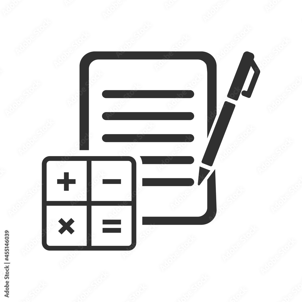 Accounting Icon isolated on white background. Stock-Vektorgrafik ...