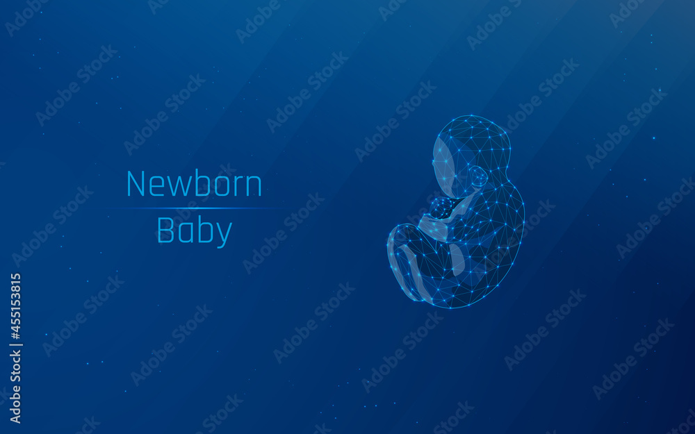 Infant. futuristic polygonal vector illustration isolated on white ...